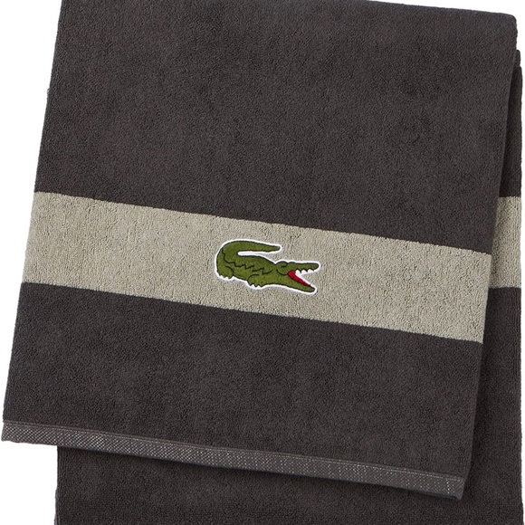 Lacoste | Bath | Lacoste Bath Towel 0 Cotton 30 X 52 Charcoal Gray Big ...